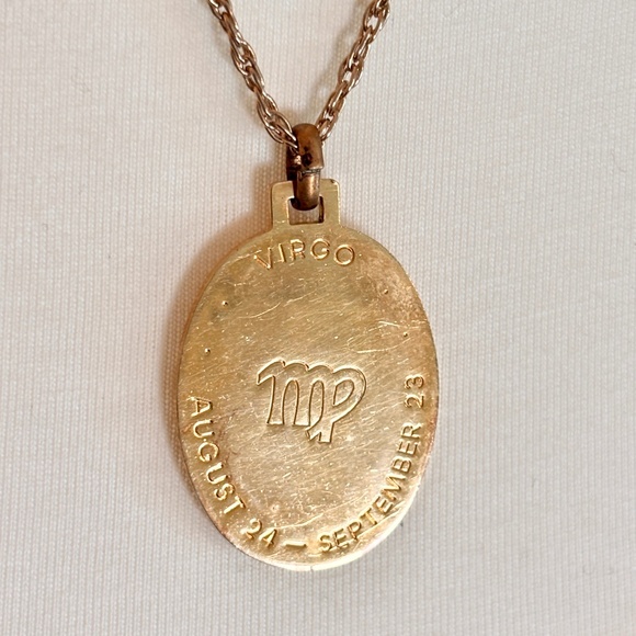 Jewelry | Vintage Virgo Zodiac Birthday Gold Tone Pendant Chain 7s 80s ...